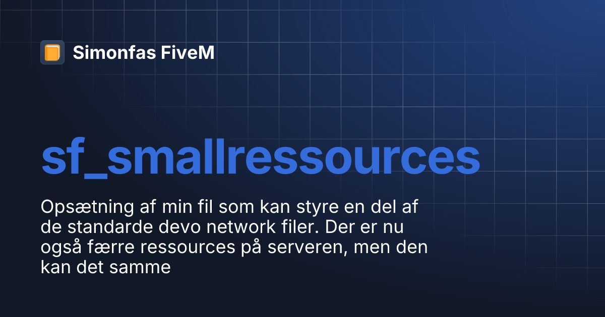 sf_smallressources | Simonfas FiveM