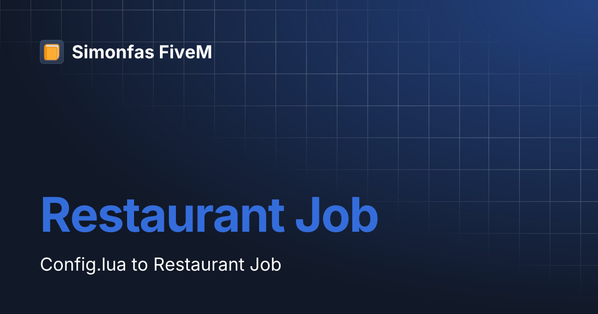 Restaurant Job | Simonfas FiveM
