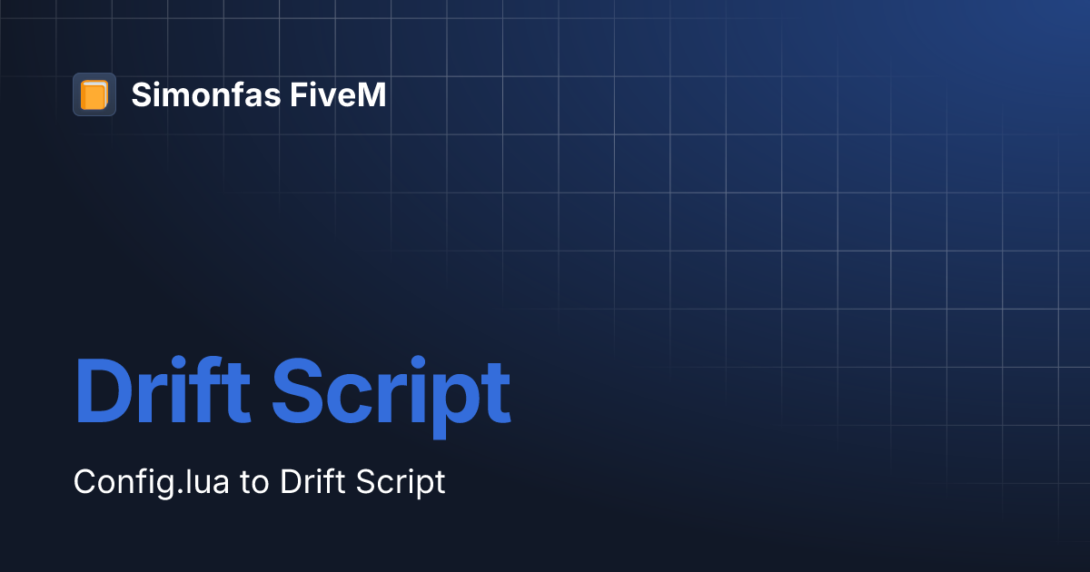 Drift Script | Simonfas FiveM